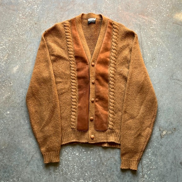 Sport King | Sweaters | Vtg 6s Sport King Rockabilly Tan Suede Cable ...